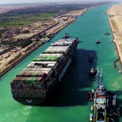 Drone footage shows Suez ship Ever Given after it was freed - CGTN