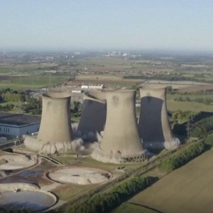 WATCH: UK power station demolished - CGTN