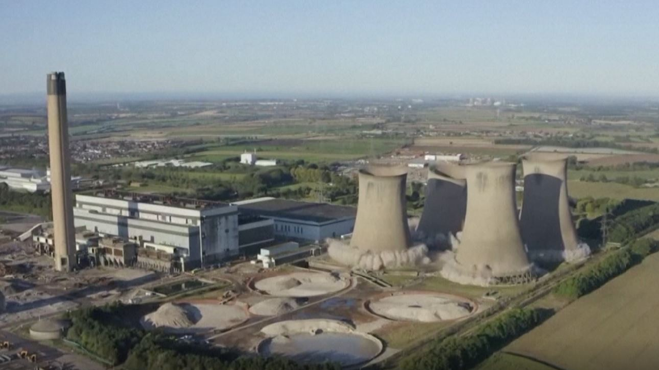 WATCH: UK power station demolished - CGTN