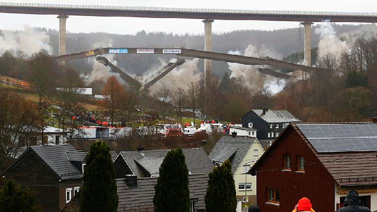 German highway bridge demolished in 'picture-book' blast - CGTN