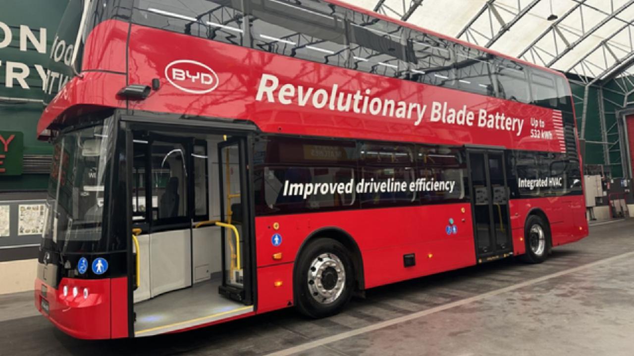 Chinese vehicle manufacturer BYD unveils new double-decker bus design ...